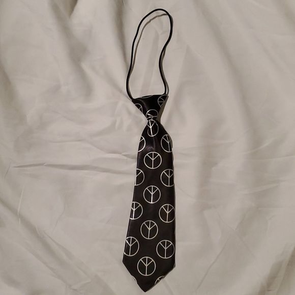 Accessories | Newblack And White Peace Tie | Poshmark